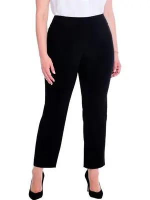 NIC+ZOE Wonderstretch Straight-leg Pants - Black Onyx