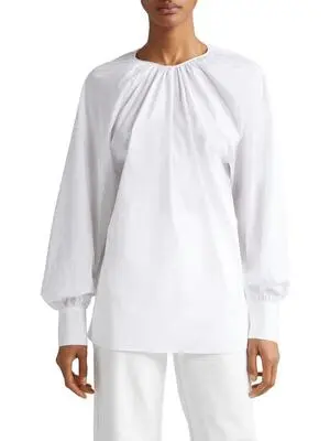 Eleventy Gathered Neck Blouse - White