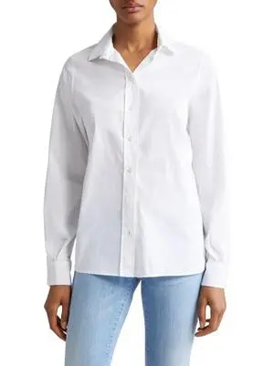 Eleventy Stretch Poplin Button-up Shirt - White