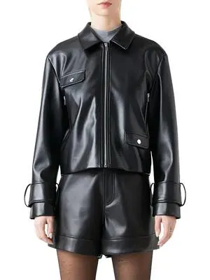 GREY LAB Faux Leather Jacket - Black