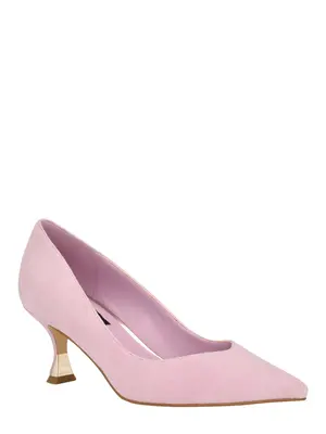 Nine West Nine West Ariella Pointed-Toe Kitten Heel Pump Light Pink