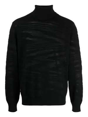 Missoni Contrast-trim Roll-neck Jumper - Black