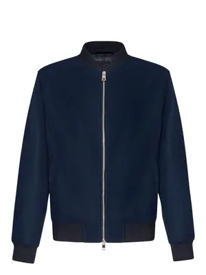 Etro Textured Cotton Bomber Jacket - Blue