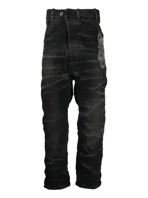 Boris Bidjan Saberi Distressed Cropped Jeans - Black