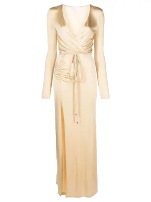 Patrizia Pepe V-neck Long Dress - Neutrals
