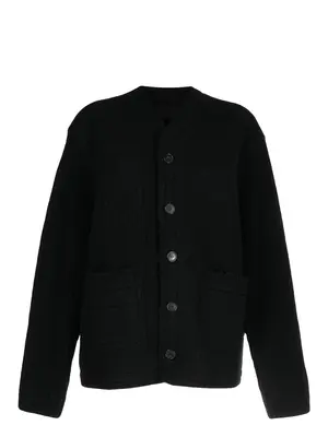 Isabel Benenato Panelled Button-down Cardigan - Black