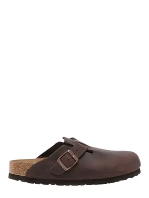 BIRKENSTOCK Boston Leather Mules - Brown