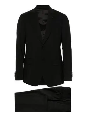LARDINI Single-breasted Wool-blend Suit - Black