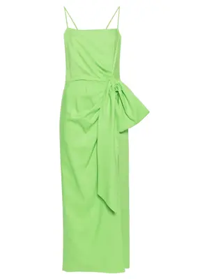 MSGM Gathered-detail Maxi Dress - Green