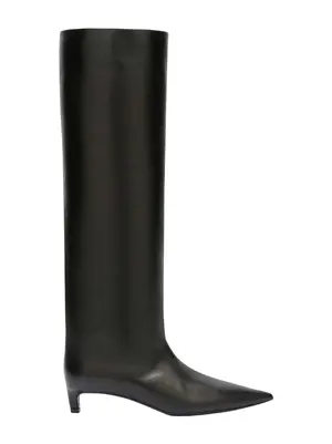 JIL SANDER 30mm Knee-high Leather Boots - Black