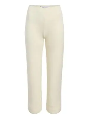Another Tomorrow Ribbed-knit Cropped Trousers - Neutrals