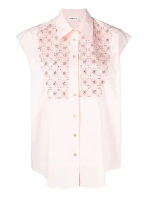 P.a.r.o.s.h Rhinestone-embellished Blouse - Pink