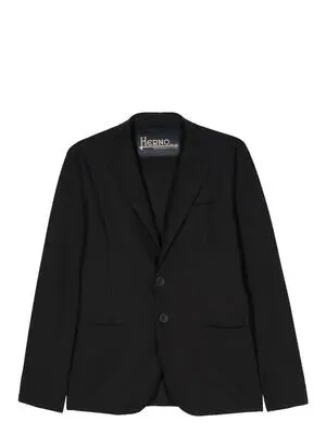 Herno Single-breasted Stretch Blazer - Black