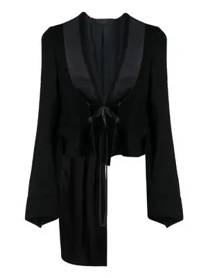 MARC LE BIHAN Asymmetric Tie-fastening Jacket - Black