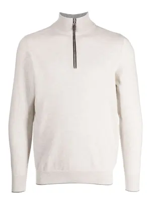 N.peal Carnaby Half-zip Jumper - Neutrals