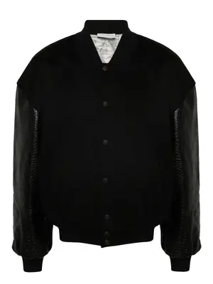 VTMNTS Embossed Crocodile Bomber Jacket - Black