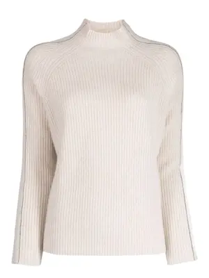 N.PEAL N.Peal Sparkle-Knit Funnel-Neck Jumper