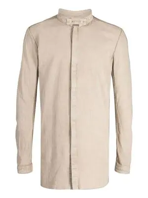 Boris Bidjan Saberi Collarless Cotton Shirt - Neutrals