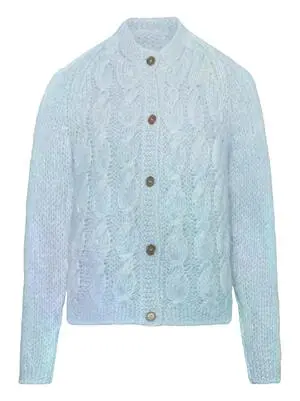 MAISON MARGIELA Knitted Mohair-blend Cardigan - Blue