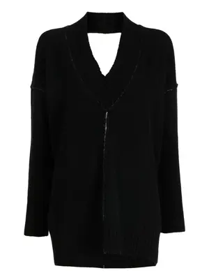 ISABEL BENENATO Isabel Benenato Open-Back V-Neck Jumper