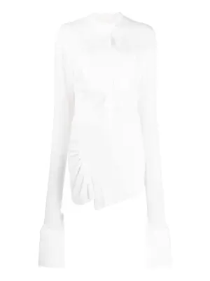MARC LE BIHAN Marc Le Bihan Knitted-Panel Poplin Shirt