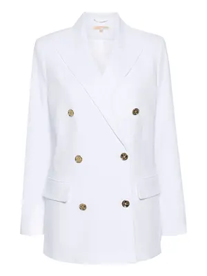 Michael Kors Crepe Double-breasted Blazer - White