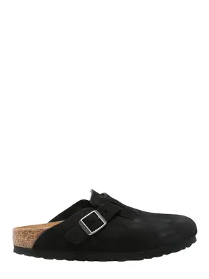 BIRKENSTOCK Boston Suede Mules - Black