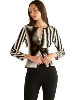 DÔEN Amelie Tee - Black Nantucket Stripe