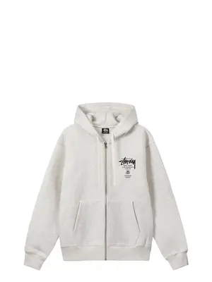 StüSsy World Tour Zip Hoodie - Grey | Editorialist