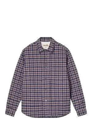 StÜssy Sherpa Lined Plaid Shirt 'navy - Multicolor