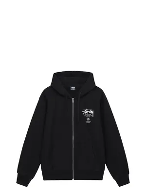StÜssy World Tour Zip Hoodie - Black