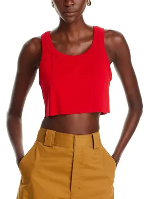 A.L.C. Halsey Cotton Tank Top Rouge