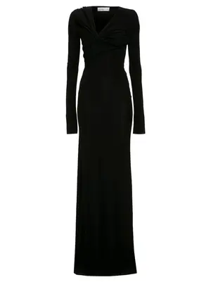 Victoria Beckham Draped Maxi Dress With Cut-out Detail - Black