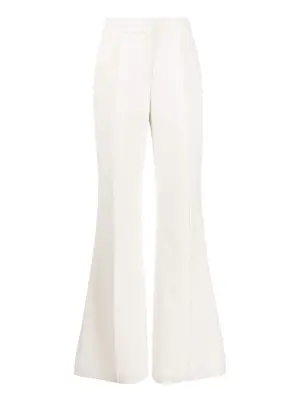 Elie Saab Pressed-crease Cady Flared Trousers - White
