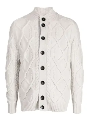 N.peal Cable-knit Cashmere Cardigan - Neutrals