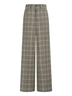 Marni Check-pattern Palazzo Pants - Yellow