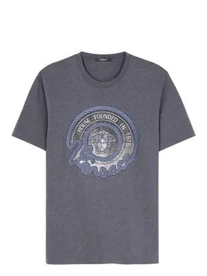 Versace Medusa Head Cotton T-shirt - Grey