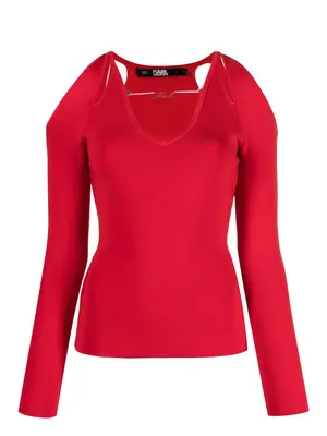 Karl Lagerfeld Cut-out Jumper - Red