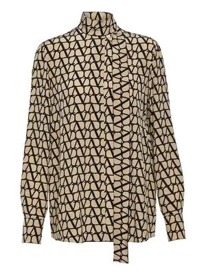 Valentino Garavani Valentino Toile Iconographe Silk Crêpe De Chine Blouse Multicoloured