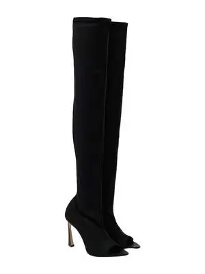Victoria Beckham Peep Toe Over-the-knee Boots - Black