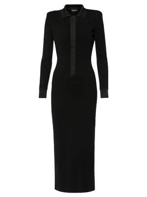 TOM FORD Wool And Silk-blend Maxi Dress - Black