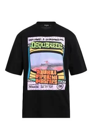 Dsquared2 Man T-shirt White Size S Cotton Black