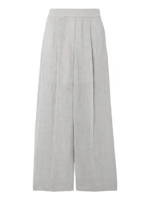 BRUNELLO CUCINELLI Brunello Cucinelli Crinkled Linen-Blend Wide-Leg Pants