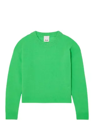 ALLUDE Wool And Cashmere-Blend Sweater Green
