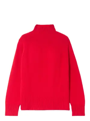 ALLUDE Wool And Cashmere-Blend Sweater Red