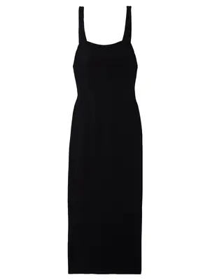 Helmut Lang Cutout Paneled Ponte Midi Dress - Black