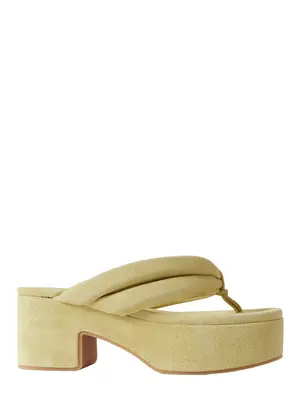 Dries Van Noten Suede Platform Sandals - Neutrals