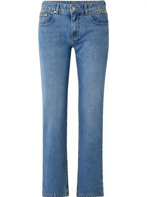 Stella McCartney Net Sustain Falabella Chain-embellished Jeans - Blue