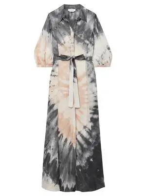 Gabriela Hearst Tie-dyed Cashmere, Silk And Wool-blend Maxi Dress - Multi