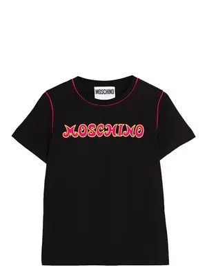 Moschino Embroidered Cotton-jersey T-shirt - Black
